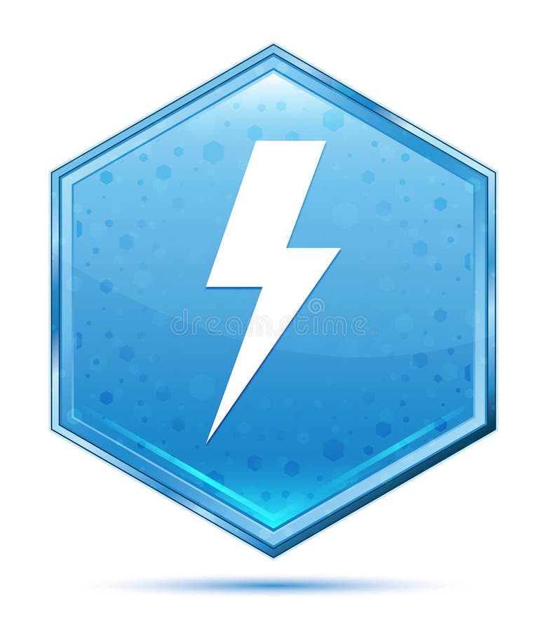 Lightning Icon Crystal Blue Hexagon Button Stock Illustrations – 5 ...