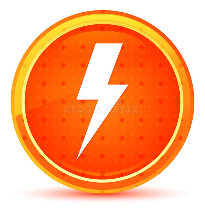 Lightning Bolt Icon Natural Orange Round Button Stock Illustration ...
