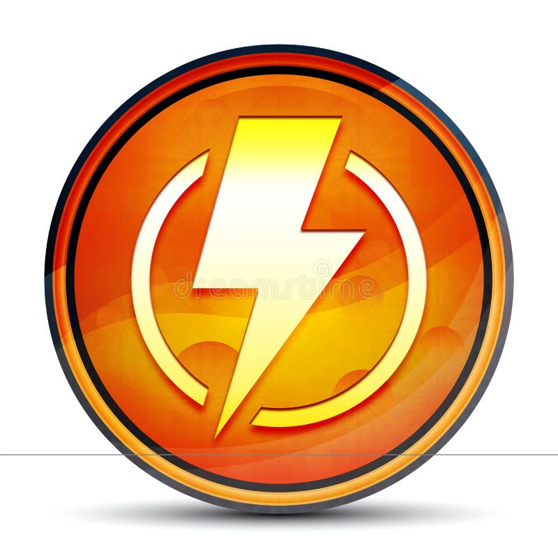 Lightning Bolt Icon Creative Trendy Colorful Round Button Illustration ...