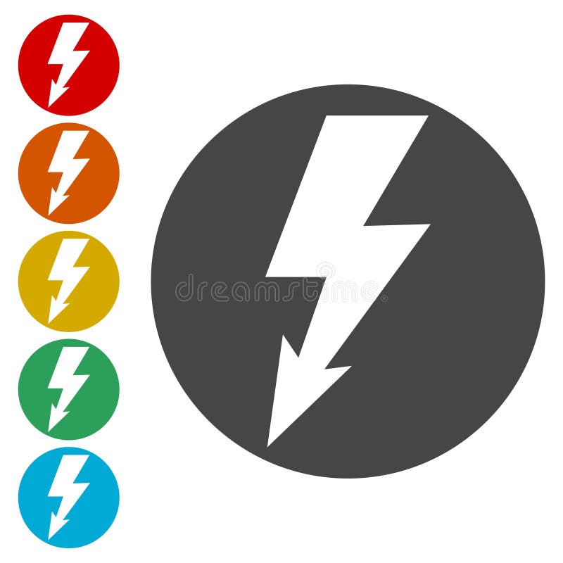 Lightning bolt icon stock vector. Illustration of light - 108835844