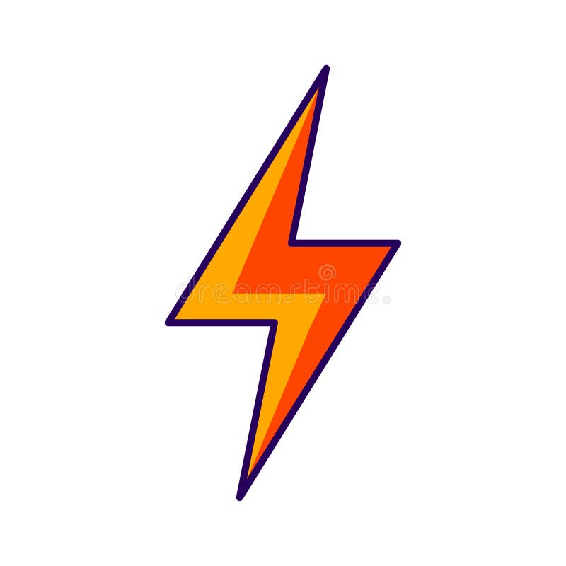 Lightning Bolt Icon Vector on Trendy Design Stock Vector - Illustration ...