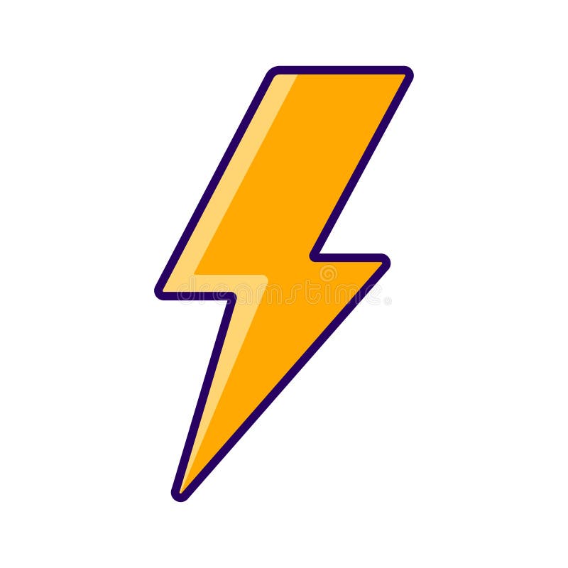 Lightning Bolt Icon Vector on Trendy Design Stock Vector - Illustration ...