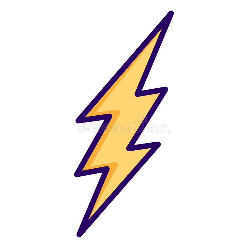 Lightning Bolt Icon Vector on Trendy Design Stock Vector - Illustration ...