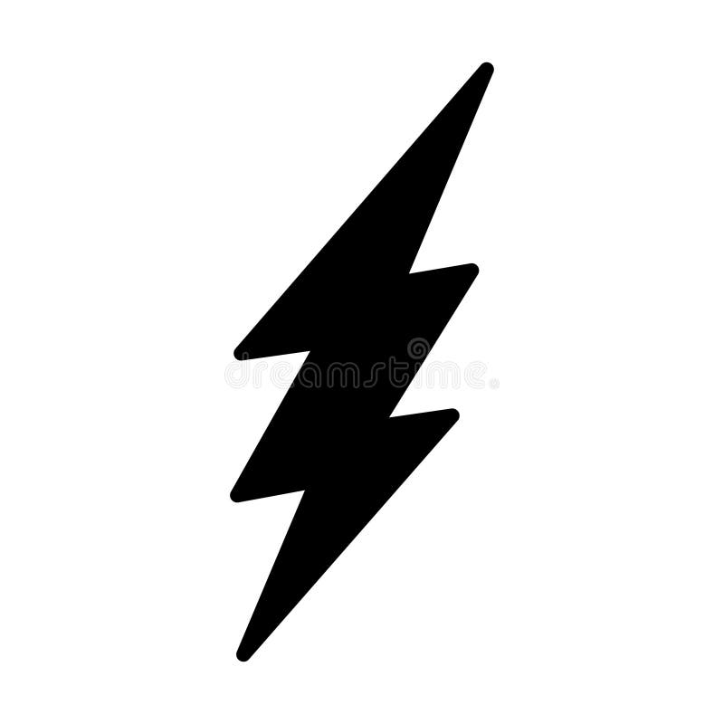 Lightning Bolt Icon Vector on Trendy Design Stock Vector - Illustration ...
