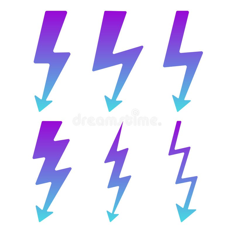 Lightning Bolt Icons Collection Stock Vector - Illustration of ...
