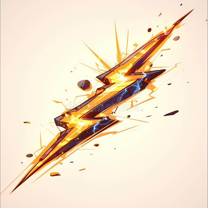 Lightning Bolt Illustration Stock Illustration - Illustration of center ...
