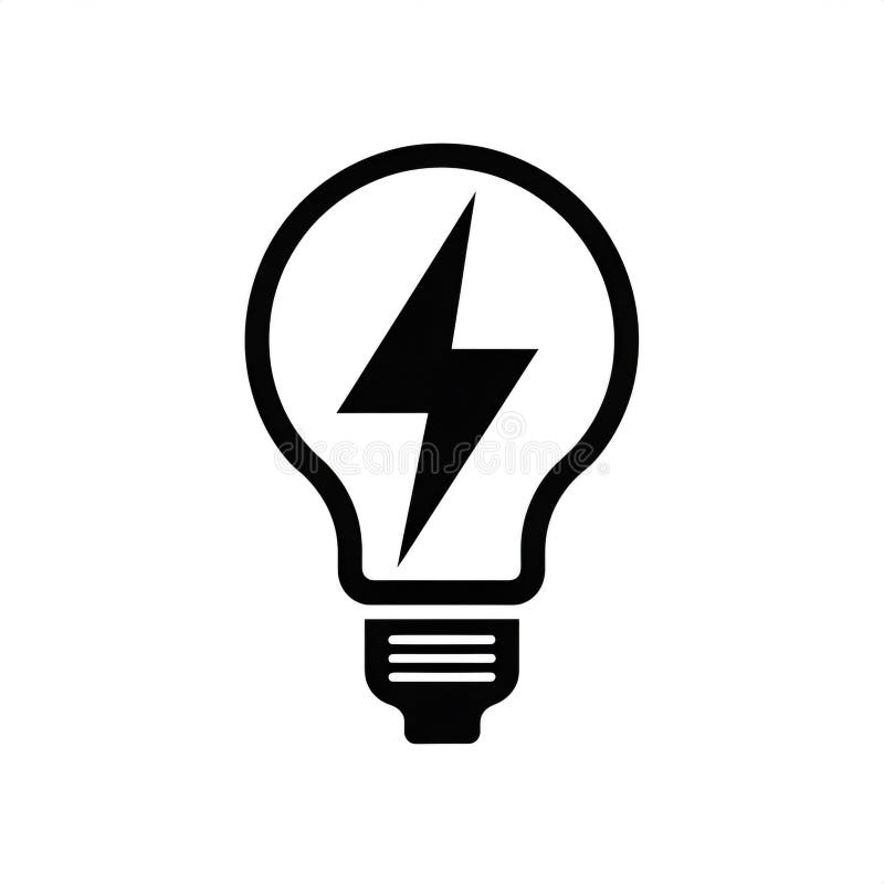 Lightning Bolt Inside Light Bulb Symbolizing Brainstorming, Innovation ...