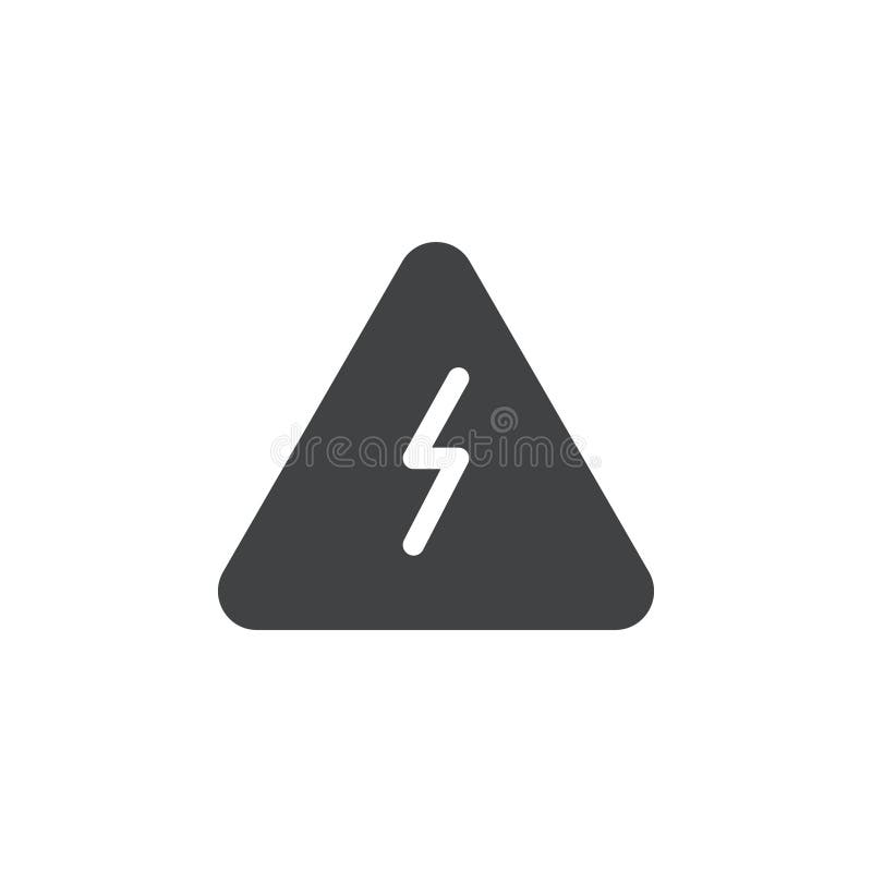 Lightning Bolt Inside a Triangle Icon Simple Vector Symbol Stock Vector ...