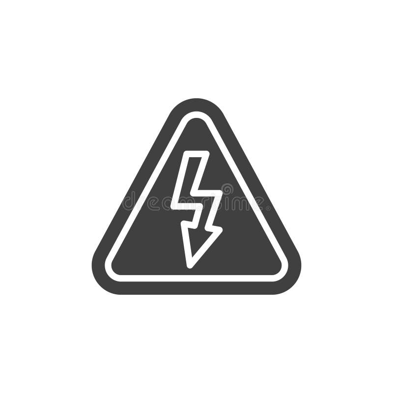 Lightning Bolt Inside a Triangle Vector Icon Stock Vector ...