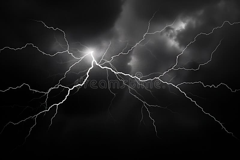 Lightning Bolt Isolated on a Black Background Creating a Dramatic ...
