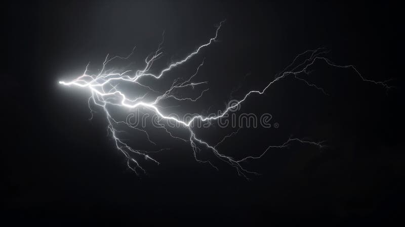 Lightning Bolt Isolated on a Black Background Stock Illustration ...