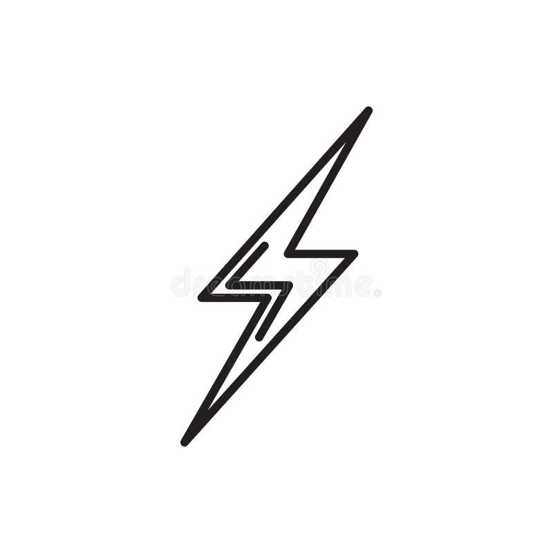 Lightning Bolt Line Icon Vector Illustrstion Stock Illustration ...