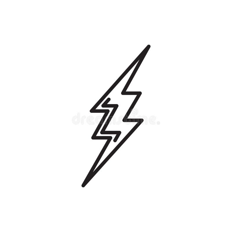 Lightning Bolt Line Icon Vector Illustrstion Stock Illustration ...