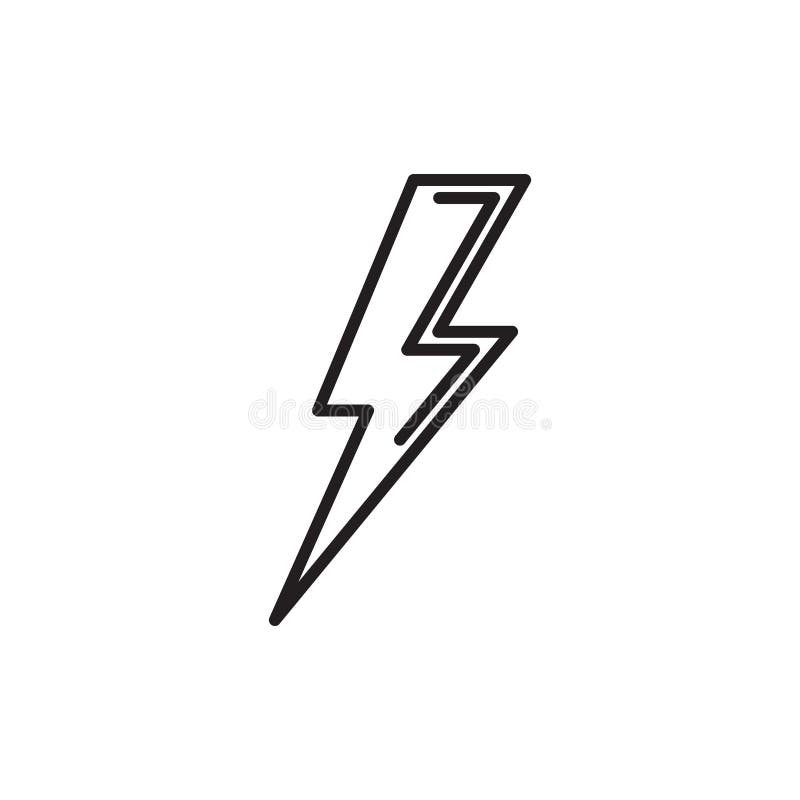 Lightning Bolt Line Icon Vector Illustrstion Stock Illustration ...