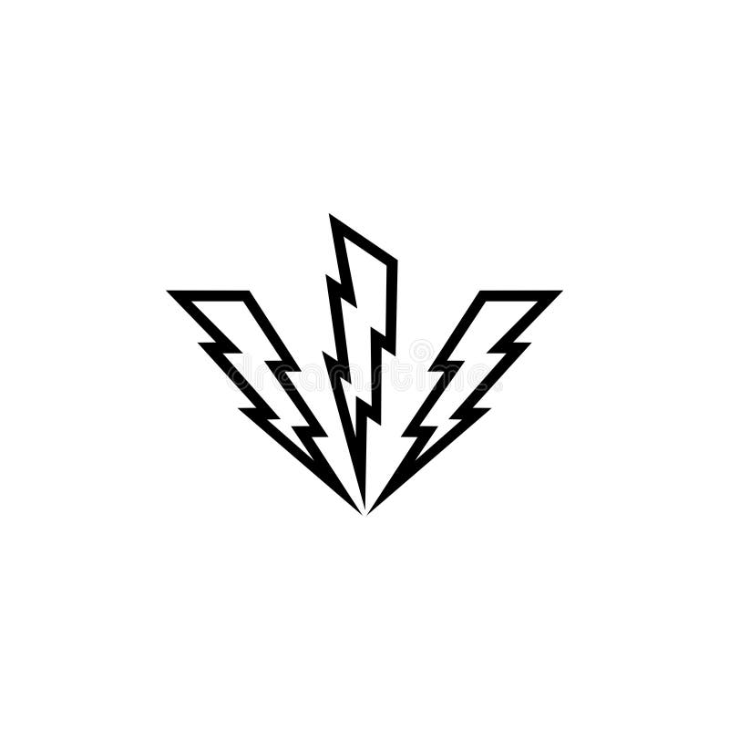 Lightning Bolt Logo Icon Isolated on White Background Stock Vector ...
