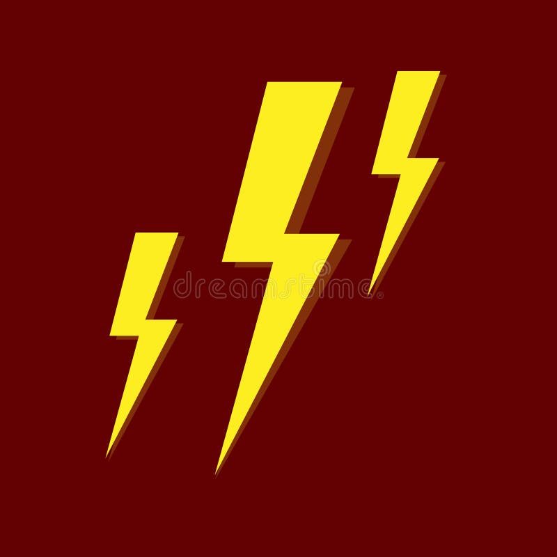 Lightning Bolt Minimal Simple Flat Symbol. Stock Vector - Illustration ...