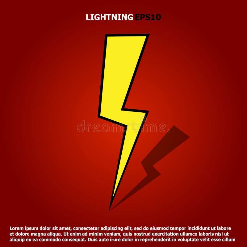 Lightning Bolt Minimal Simple Flat Symbol. Stock Vector - Illustration ...