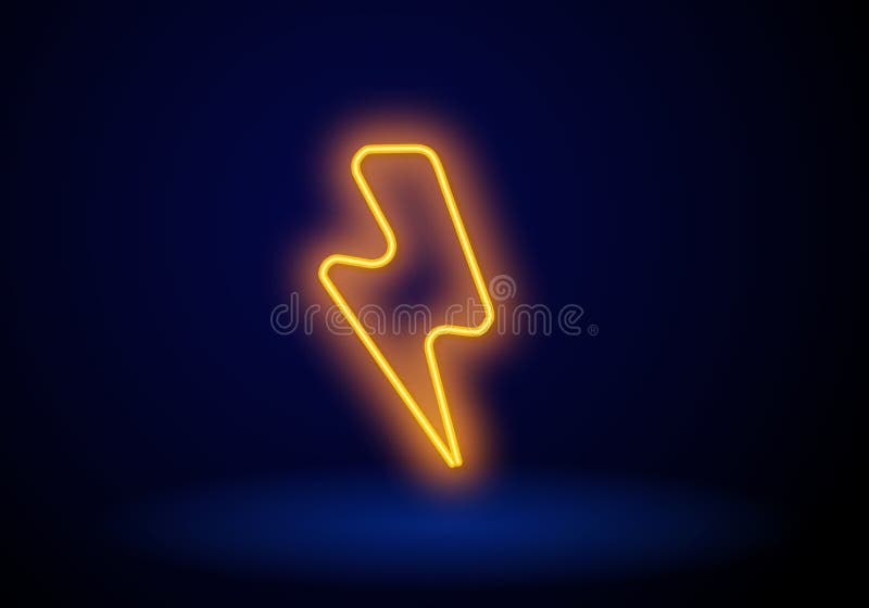 Lightning Bolt Neon Signs. Vector Design Template. High-voltage Neon ...