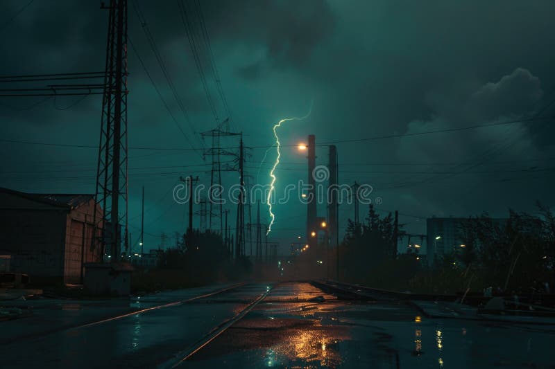 Lightning Bolt Over Train Track Stock Photos - Free & Royalty-Free ...