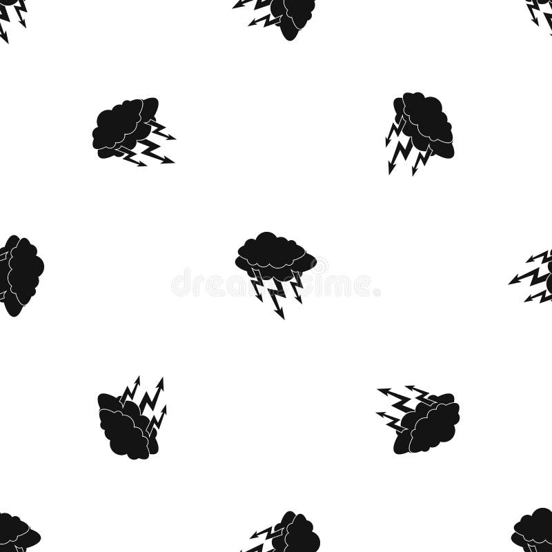 Lightning Bolt Pattern Seamless Black Stock Vector - Illustration of ...