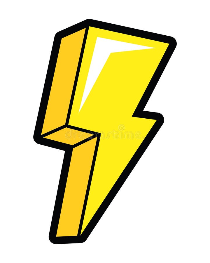 Lightning Bolt Pop Art Icon Stock Illustration - Illustration of ...