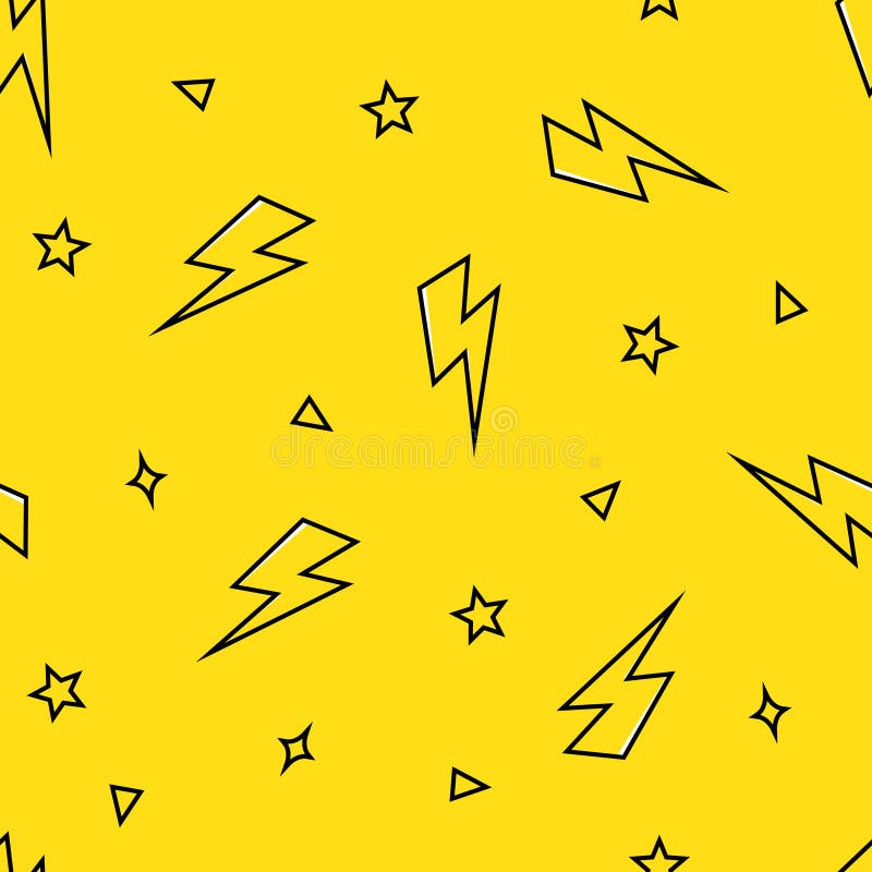 Lightning Bolt Seamless Pattern. Thunder Endless Background Stock ...