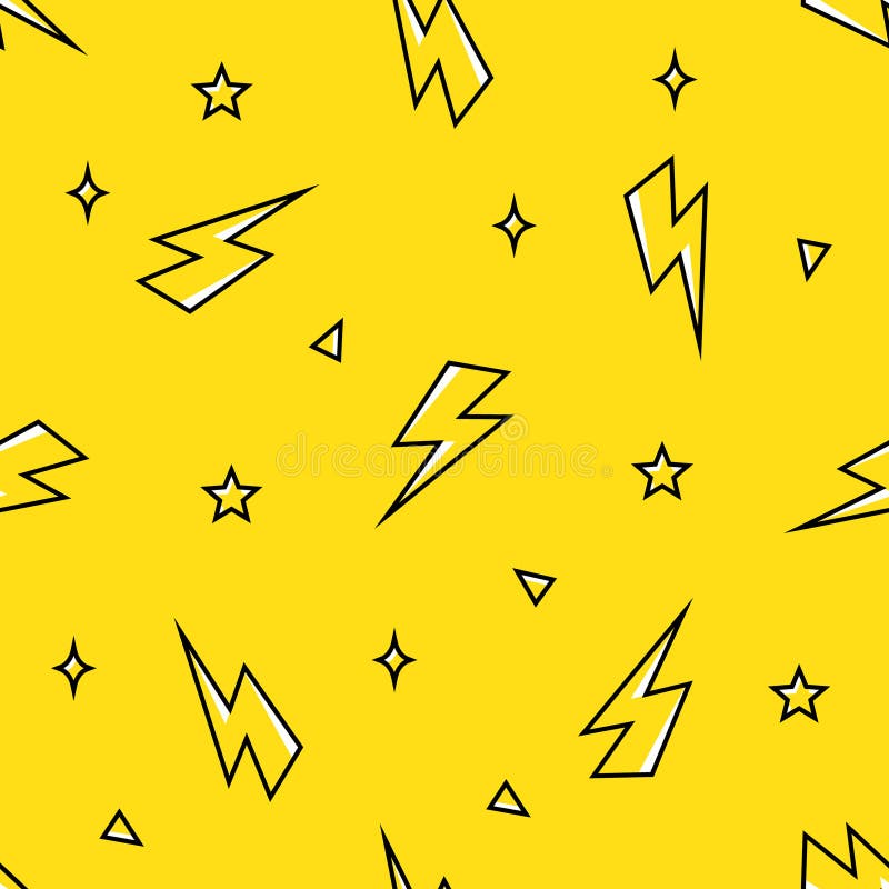 Lightning Bolt Seamless Pattern. Thunder Endless Background Stock ...