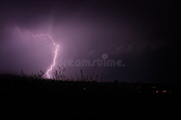 Lightning Bolt during a Storm in Arizona. Stock Photo - Image of flash ...