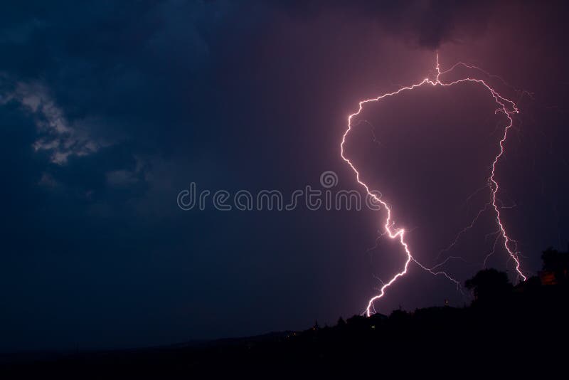 Lightning bolt striking stock photo. Image of abstract - 33616452