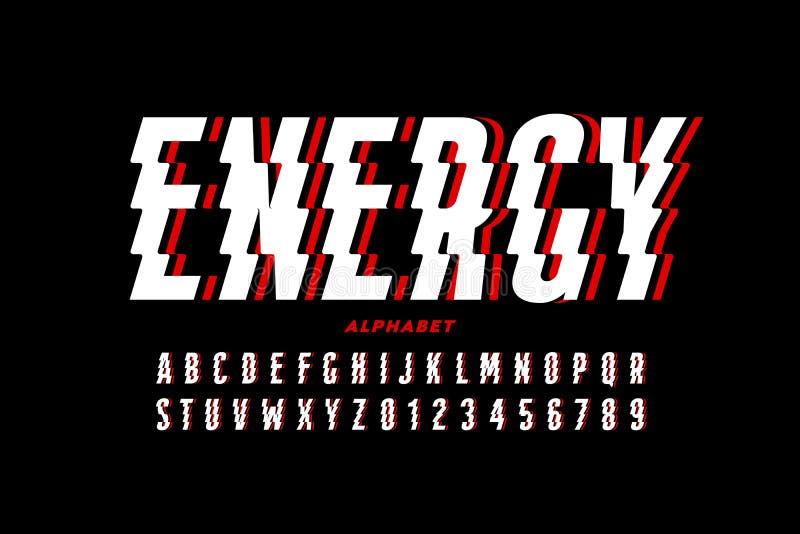 Lightning bolt style font stock vector. Illustration of electricity ...