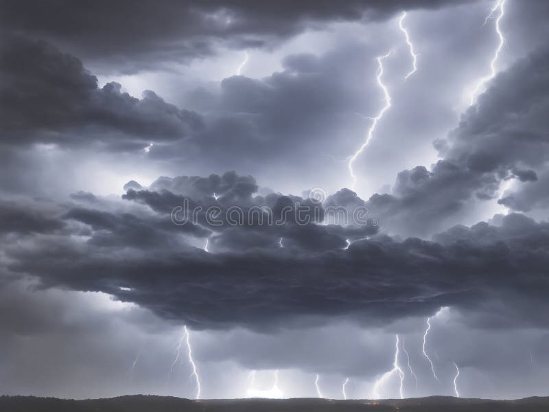 A Lightning Bolt Thunder, Generative AI Illustration Stock Illustration ...