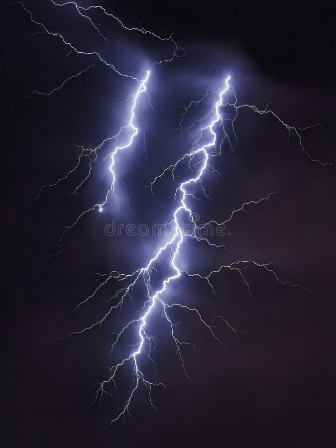 A Lightning Bolt Thunder, Generative AI Illustration Stock Illustration ...