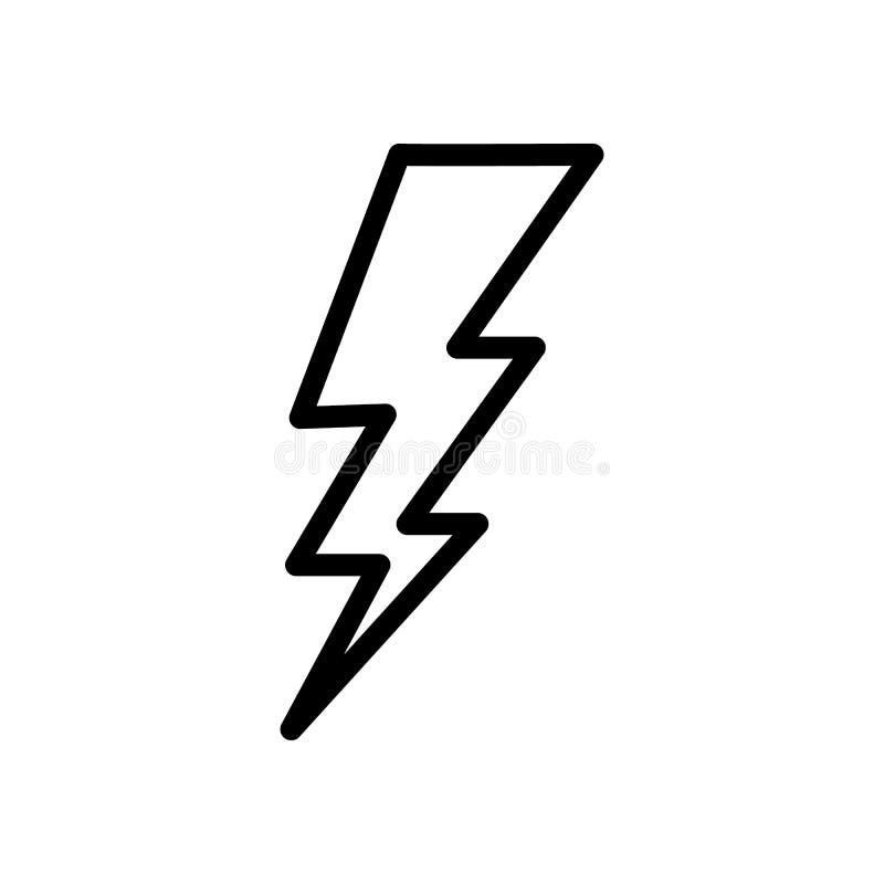 Lightning Bolt. Thunderbolt Line Style Stock Vector - Illustration of ...