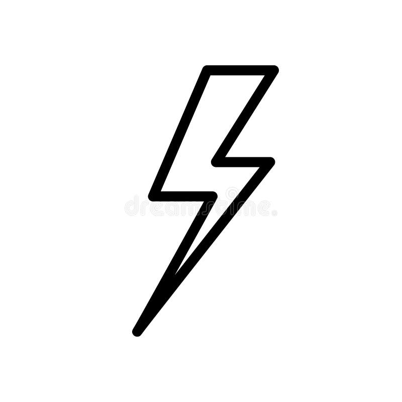 Lightning Bolt. Thunderbolt Line Style Stock Vector - Illustration of ...
