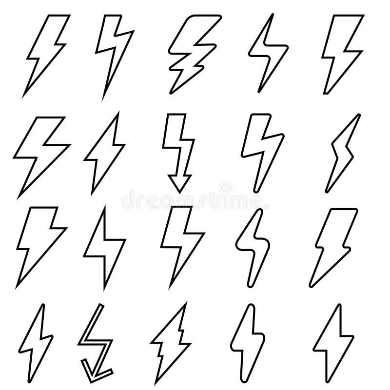 Lightning Bolt Vector Icon Set. Thunderbolt Illustration Sign ...
