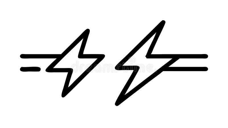 Lightning Bolts Icon Vector Design, Power Energy Alert Symbol, Vector ...