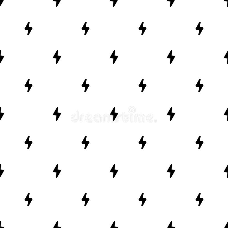 Lightning Bolts, Thunderbolts Seamless Pattern Vector Illustration ...