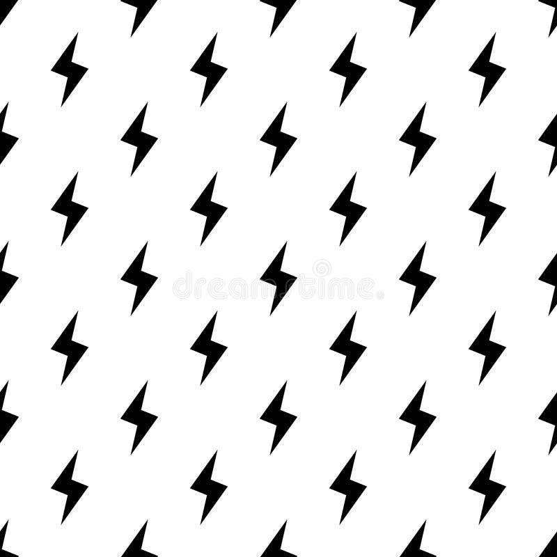 Lightning Bolts, Thunderbolts Seamless Pattern Vector Illustration. Stock Vector - Illustration ...