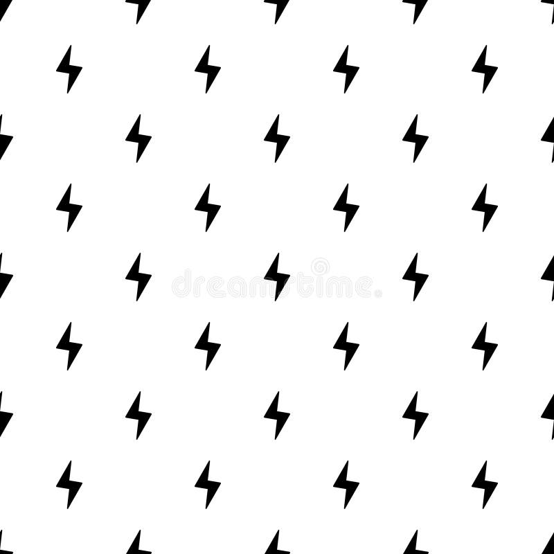 Lightning Bolts Thunderbolts Vector Seamless Pattern Stock ...