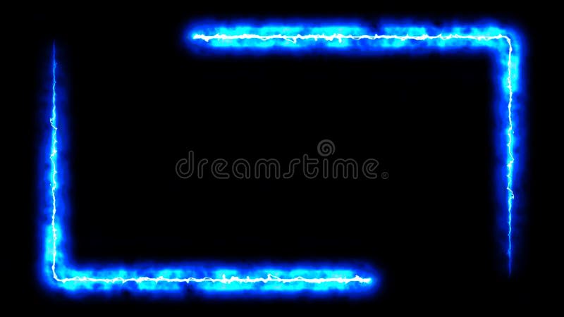 Lightning Border Frame on Black Background Animation Stock Video ...