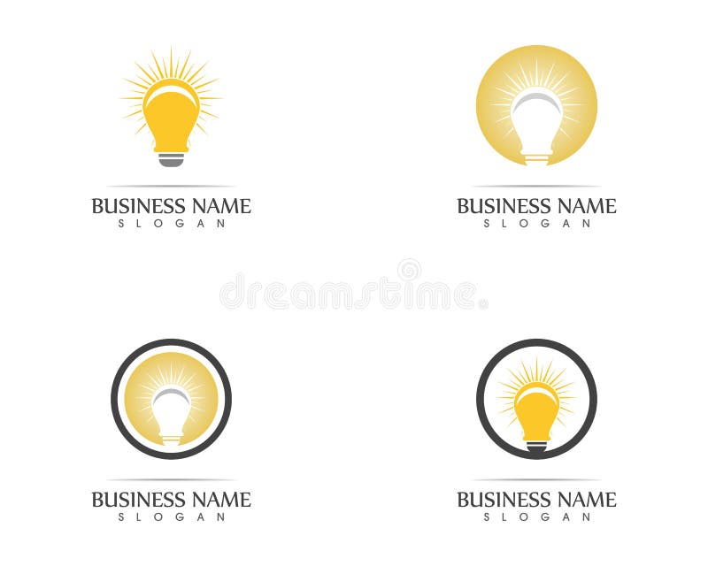 Lightning Bulb Logo Design Concept Stock Vector - Illustration of ...