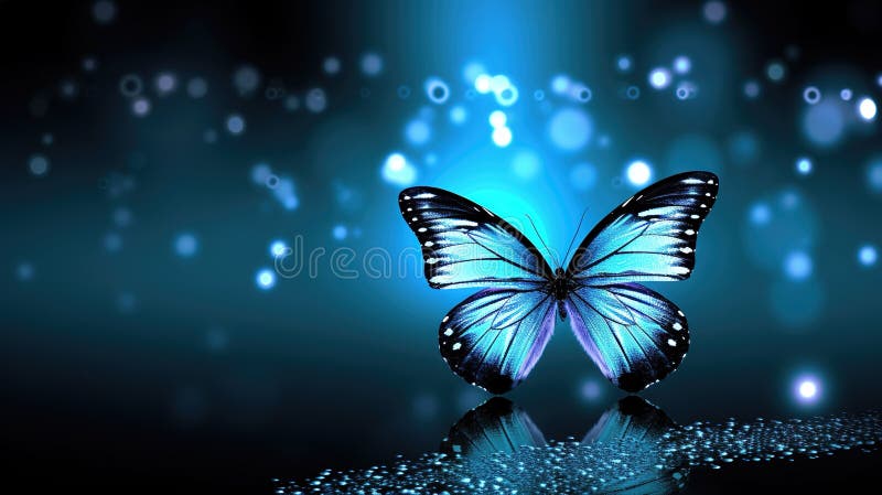 A Lightning Butterfly with Raindrops, Ai Generated Image Stock ...