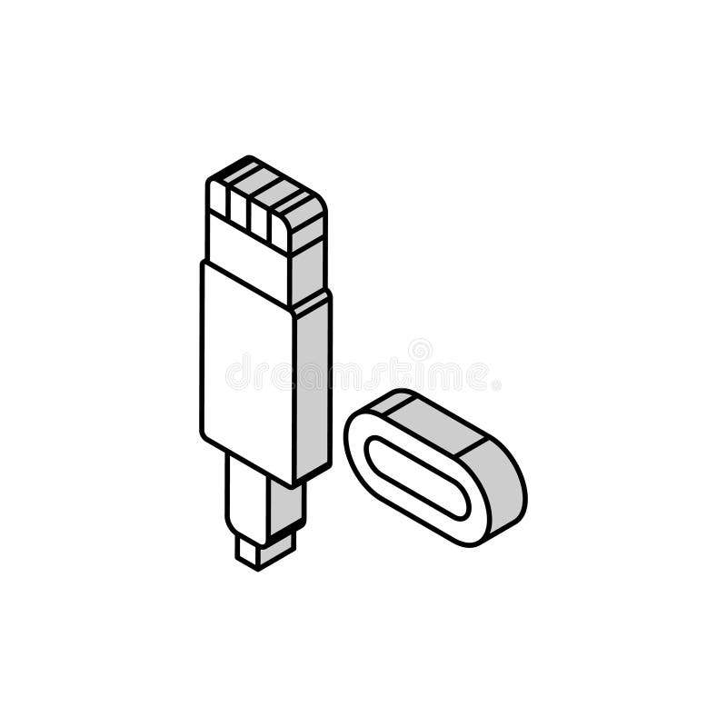 Lightning Cable Isometric Icon Vector Illustration Stock Vector ...