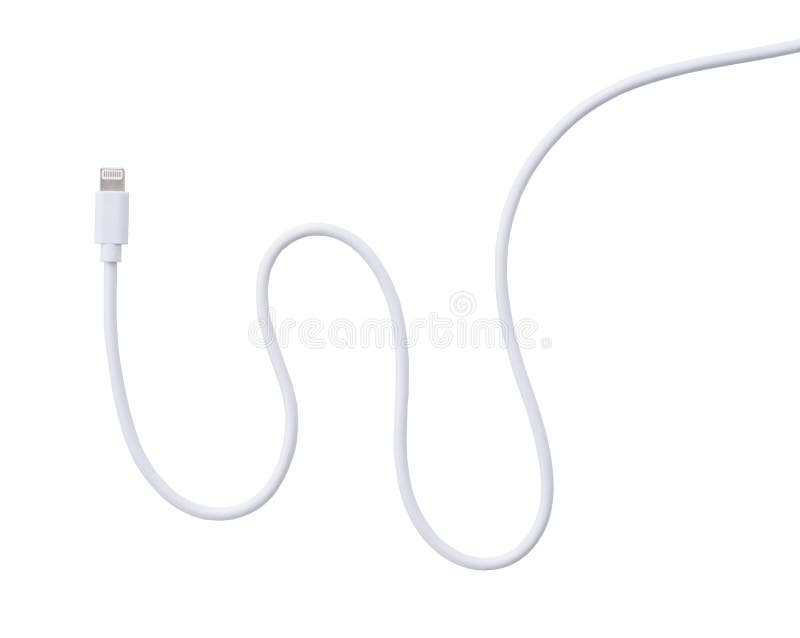 Lightning Cable Placed White Background Stock Photos - Free & Royalty ...