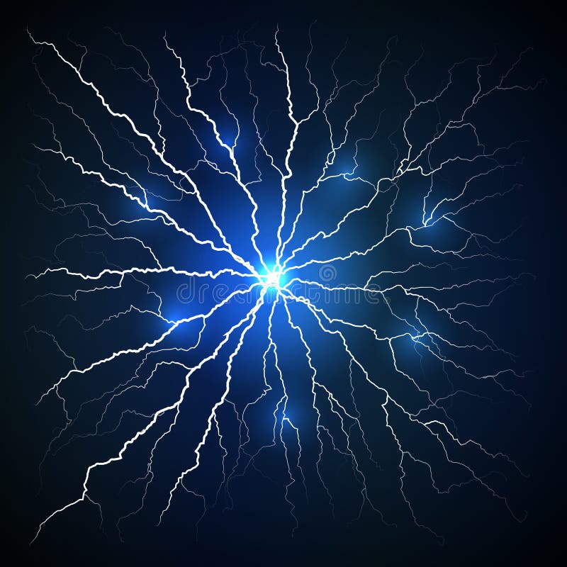 Lightning from the center stock vector. Illustration of phenomenon ...