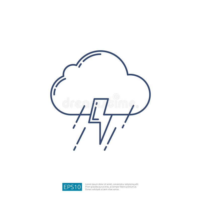 Lightning Cloud. Rainy Season Weather Outline Icon Stock Vector ... Lightning Cloud. Rainy Season Weather Outline Icon Stock Vector ...