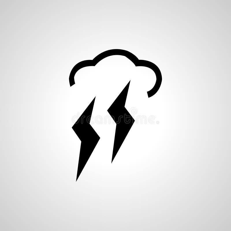 Lightning in the Cloud Simple Icon. Lightning Isolated Vector Icon ...