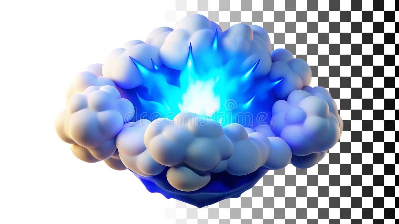 Lightning Cloud, Storm Weather Element for Forecast Apps Png ...