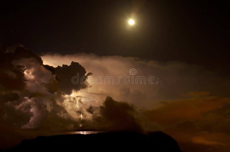Lightning in clouds stock image. Image of lights, lightning - 34609613