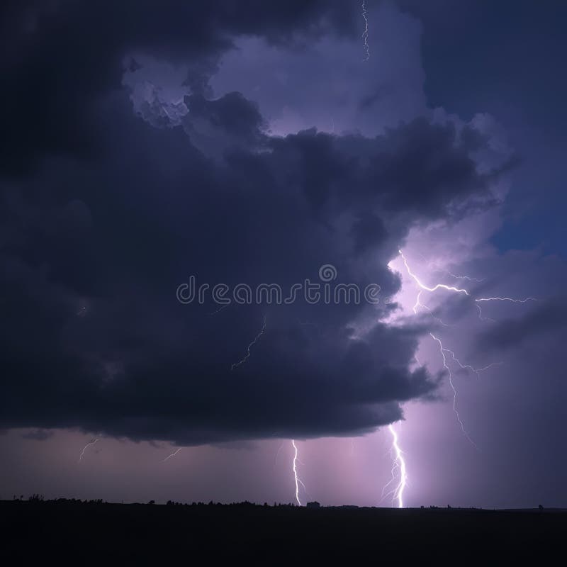 Lightning in the Clouds Inside a Storm Stock Photo - Image of cloud ...